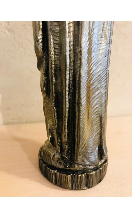 Statue Notre Dame de Lourdes en bronze coulé à froid-23cm