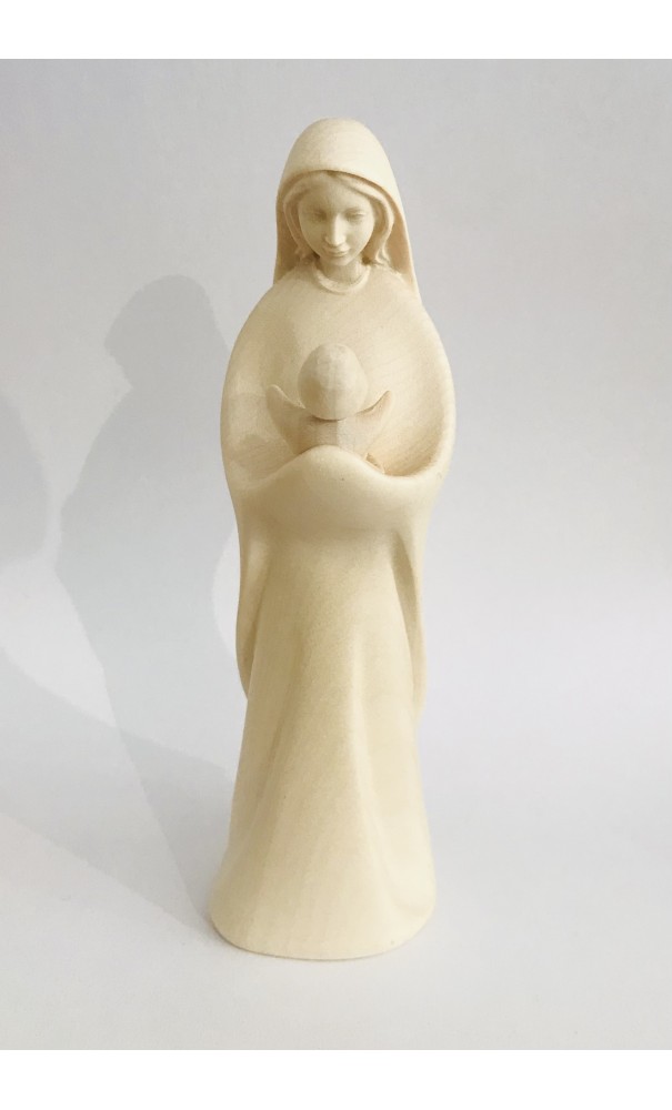 Statue Vierge à l'Enfant 15 cm moderne en bois