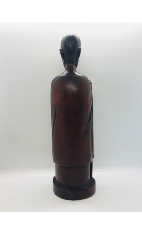 Statue Sainte Famille africaine en bois rouge (31 cm)