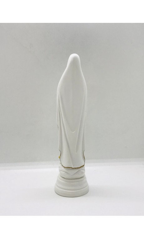 Statue Notre Dame de Lourdes en albâtre avec filet doré